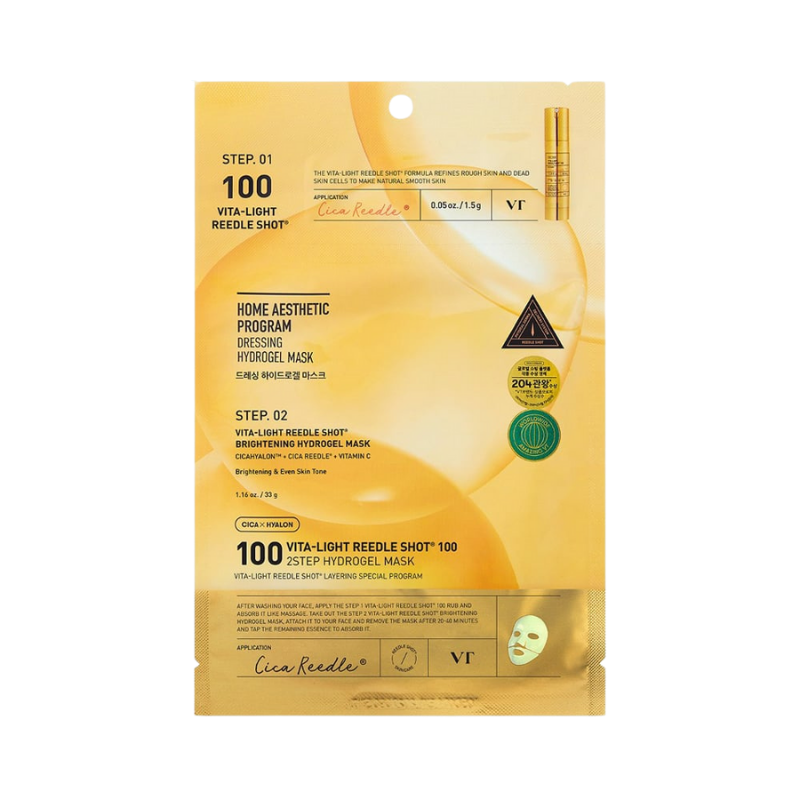 VT COSMETICS VITA-LIGHT REEDLE SHOT 100- Hydrogel Mask (2 étapes ...